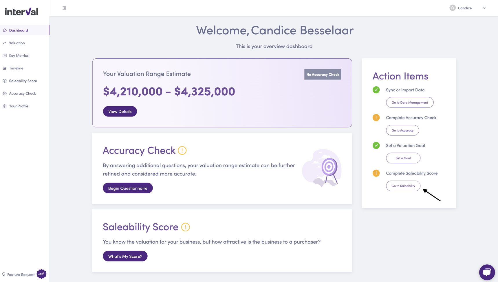 How do I complete the Saleability Score questionnaire?